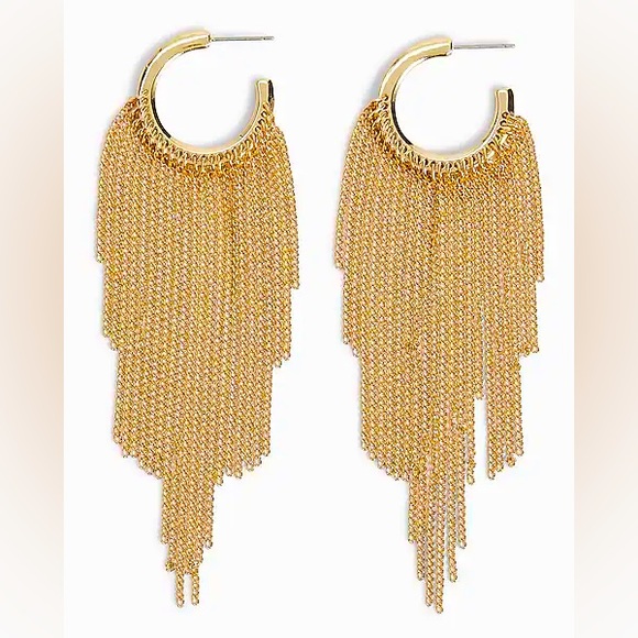 Express | Jewelry | Nwt Express Post Back Fringe Hoop Earrings | Poshmark